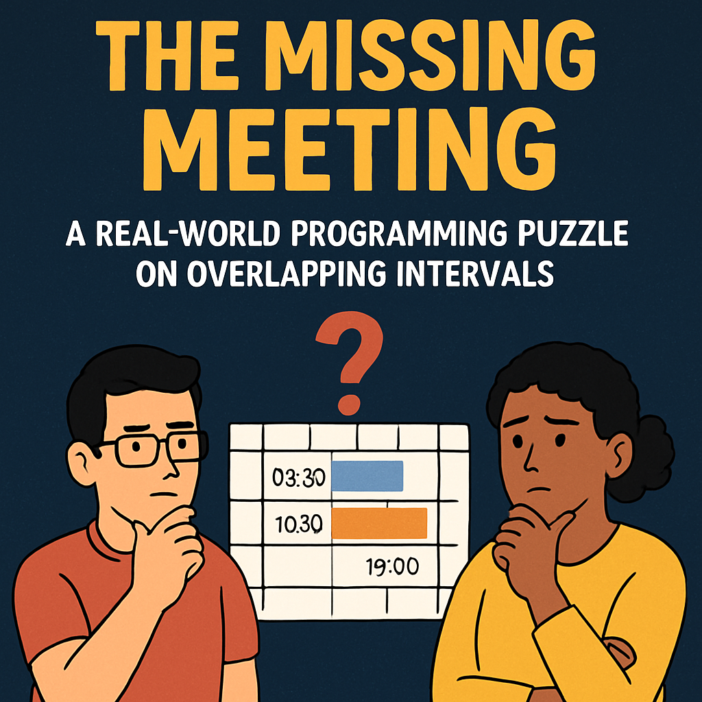 🧩 The Missing Meeting: A Real-World Programming Puzzle on Overlapping Intervals | by Mohammad ...