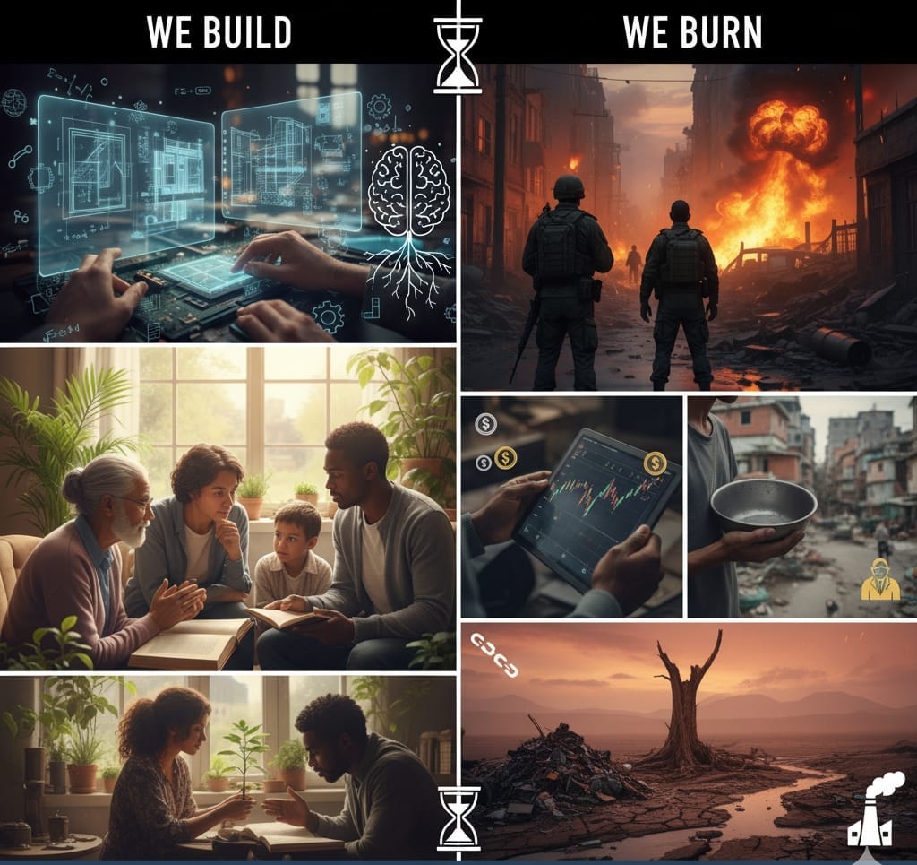 The Duality of Humanity: Why We Build and Why We Burn | by Debajitghosh ...