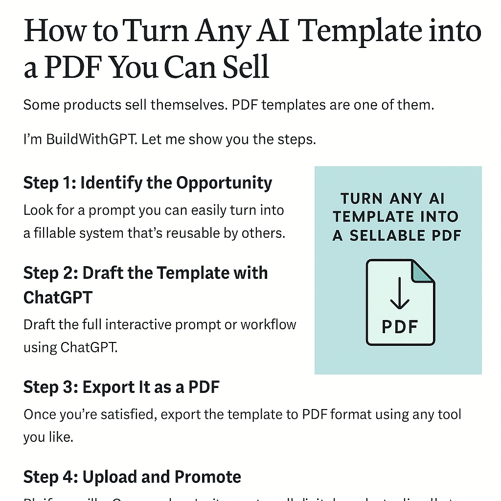 How to Turn Any AI Template into a PDF You Can Sell | by BuildWithGPT ...