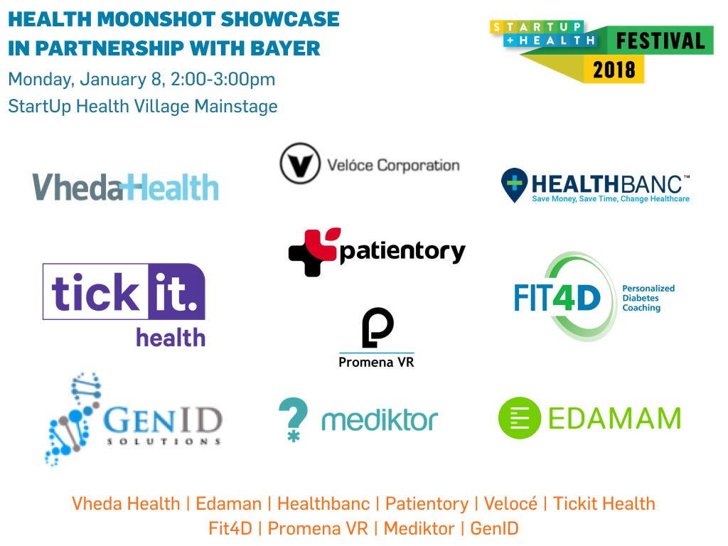 Health Moonshot Showcase in Partnership With Bayer | by StartUp Health ...