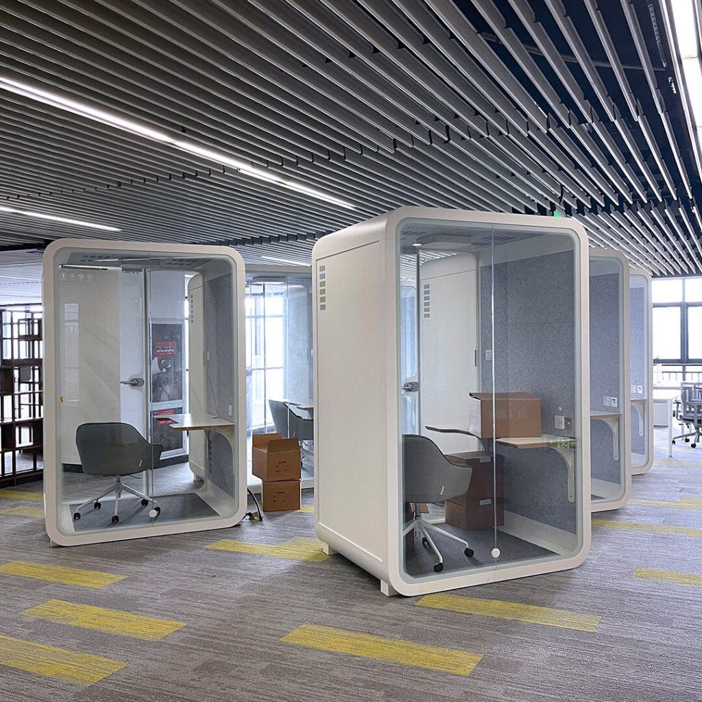 2 Person Phone Booth. Soundproof office booth provides the… | by Soundbox | Medium
