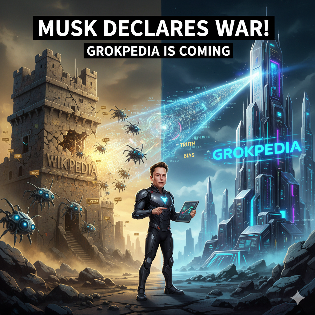 Elon Musk Declares War on Wikipedia — Grokpedia Is Coming | by Naren | Oct, 2025 | Medium