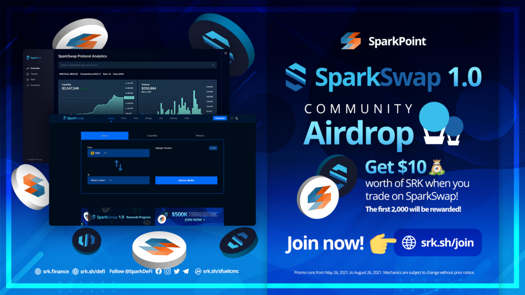 SparkSwap 1.0 Community Airdrop: The SparkSwap 1.0 Launch Celebration ...
