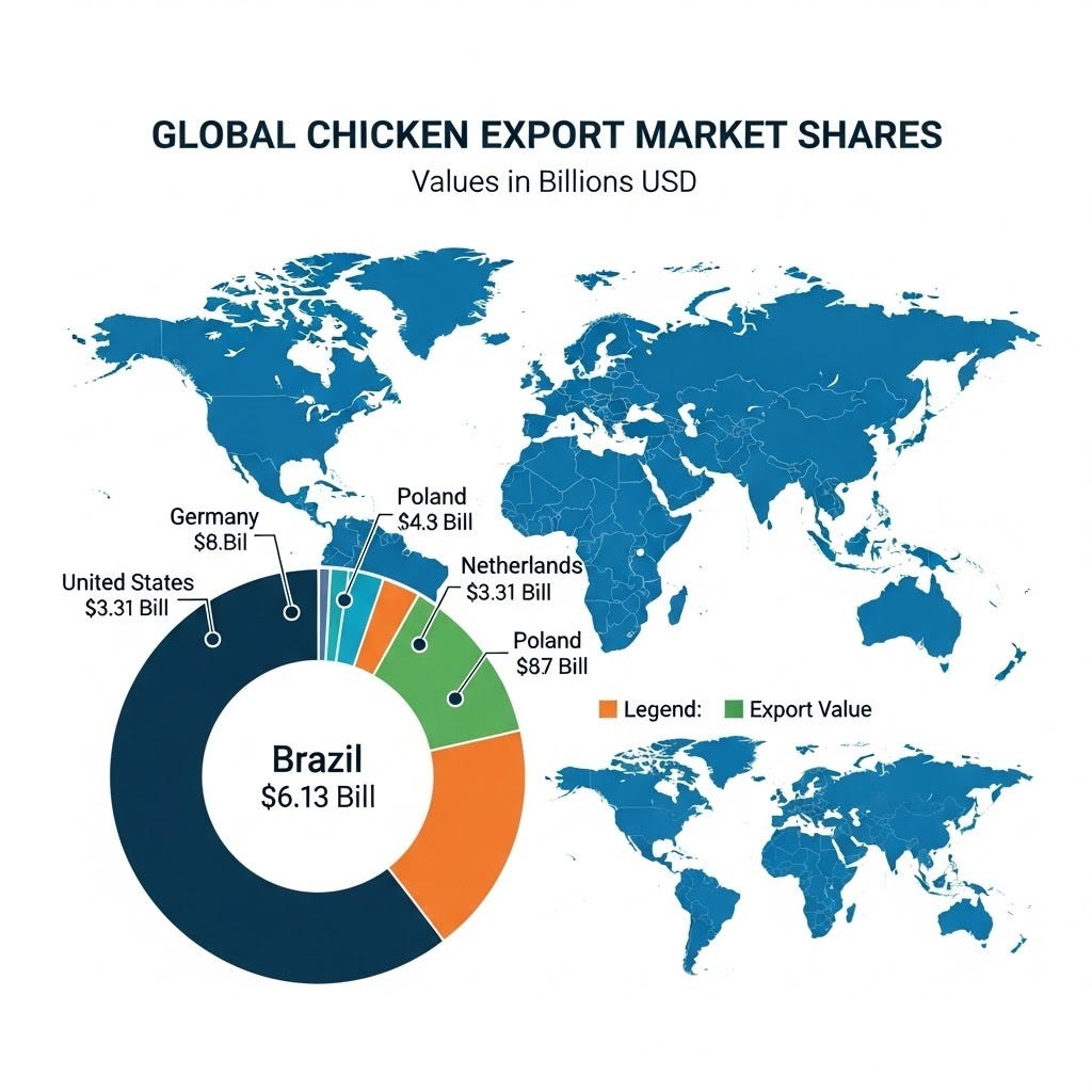 Largest Chicken Exporter in the World: Market Shares & Data | by Global ...