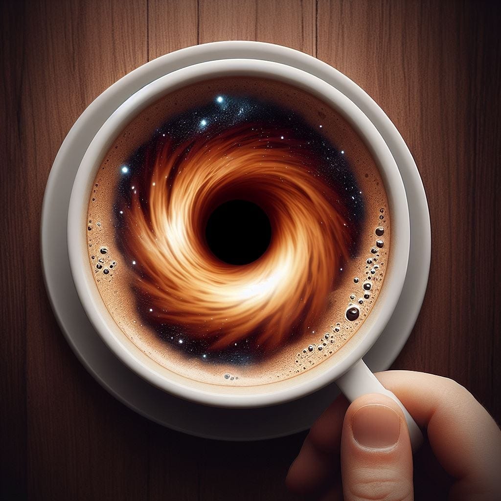 A Warm Coffee in Hand as a Black Hole Whispers in the Cosmos | by ...
