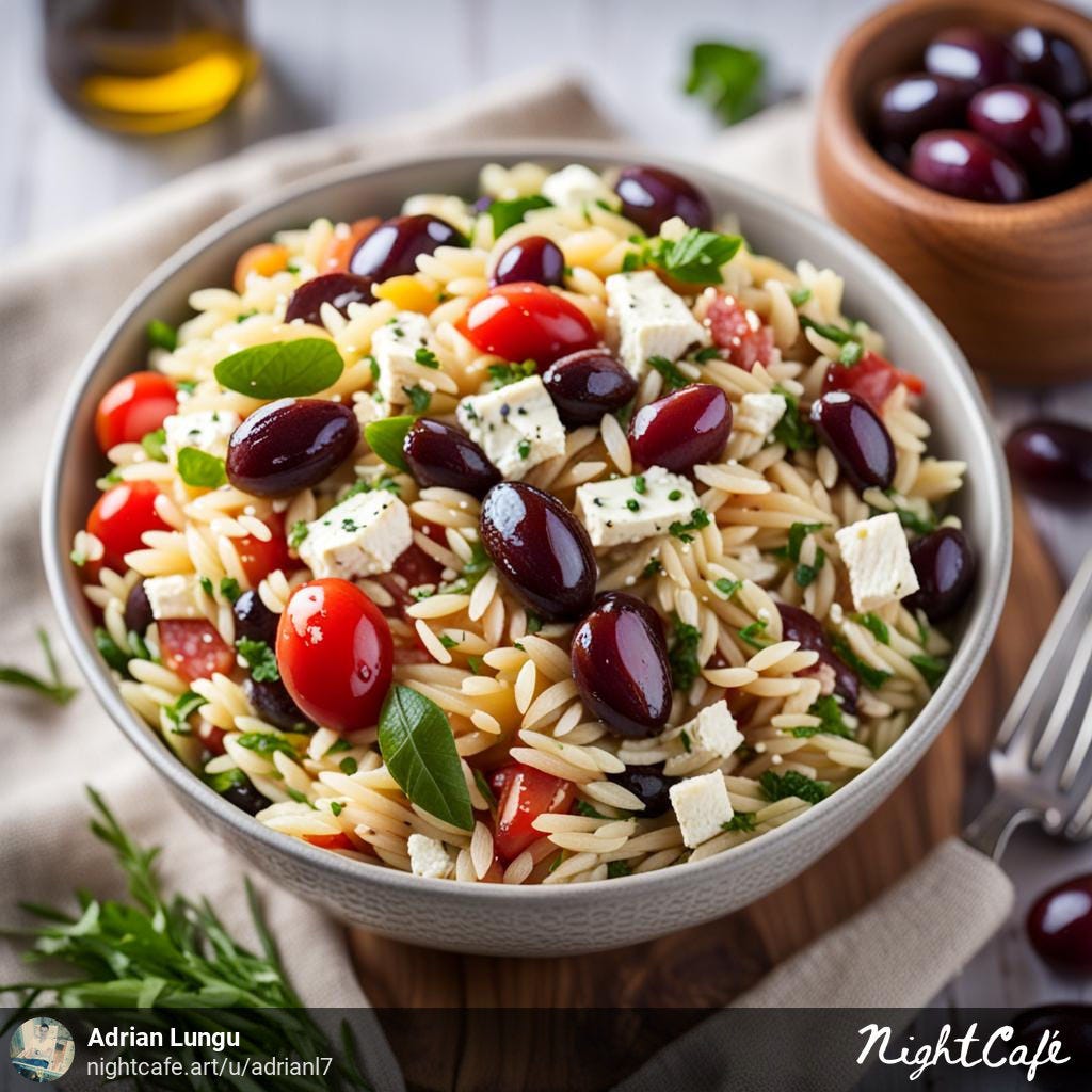 Greek Orzo Salad with Feta and Kalamata Olives Recipe | by Adrian Lungu ...