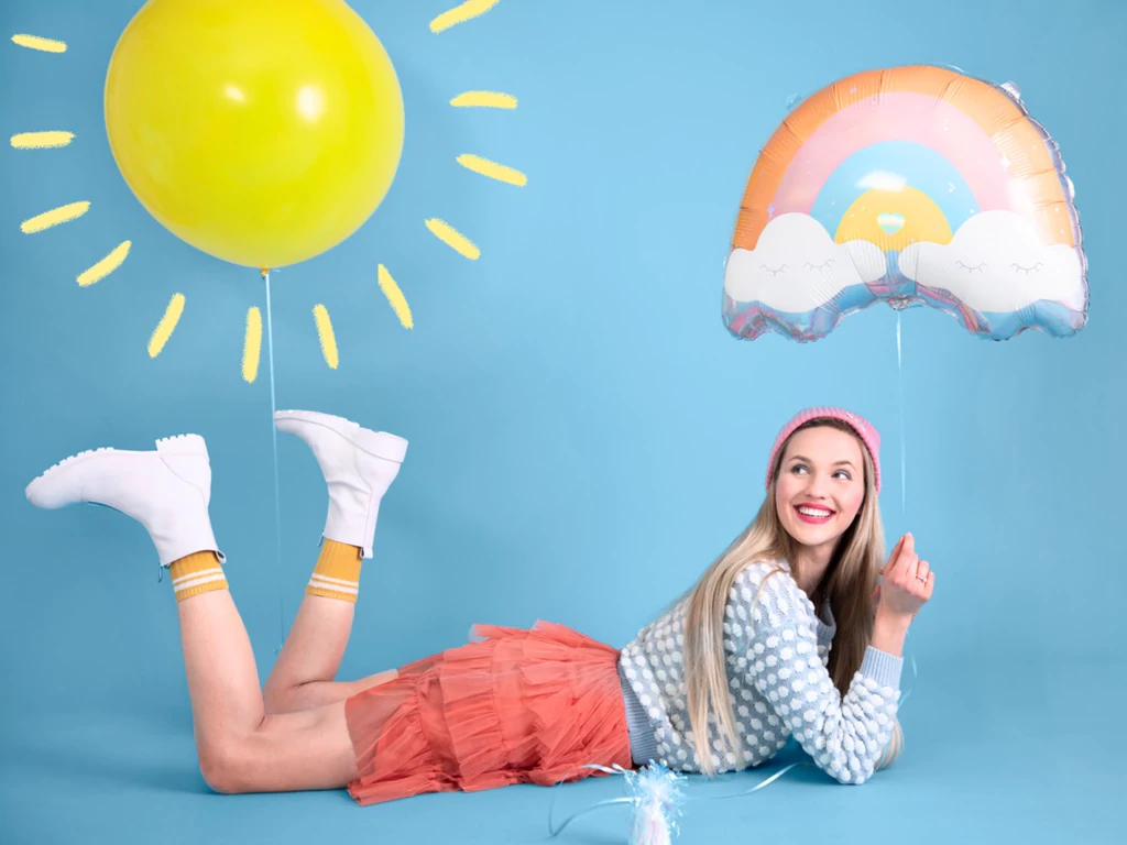 Pastel Sleepy Rainbow Balloon - Eighty80 Ltd - Medium