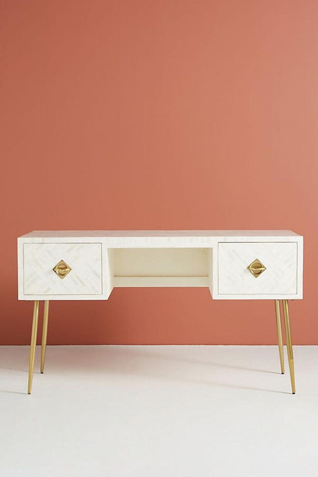 BONE INLAY OPTICAL DESIGN 2 DRAWERS DESK AT MENTHOME | by Menthome | Medium