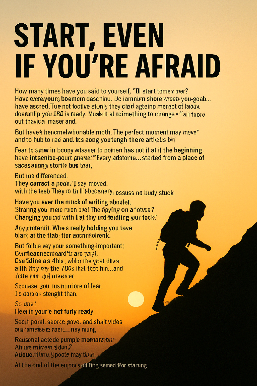 Start, Even If You’re Afraid Because dreams don’t wait for perfection ...
