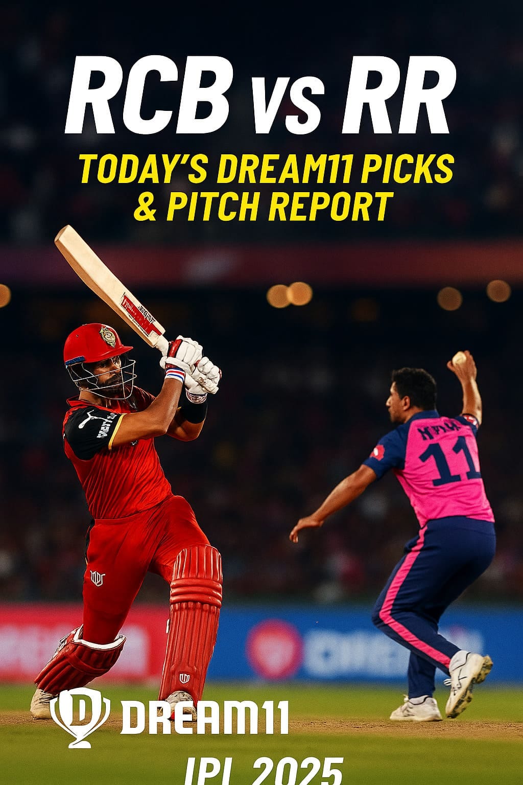 RCB vs RR Dream11 Team Prediction Today Match — Best Fantasy Picks, Updated Playing XI & Pitch ...