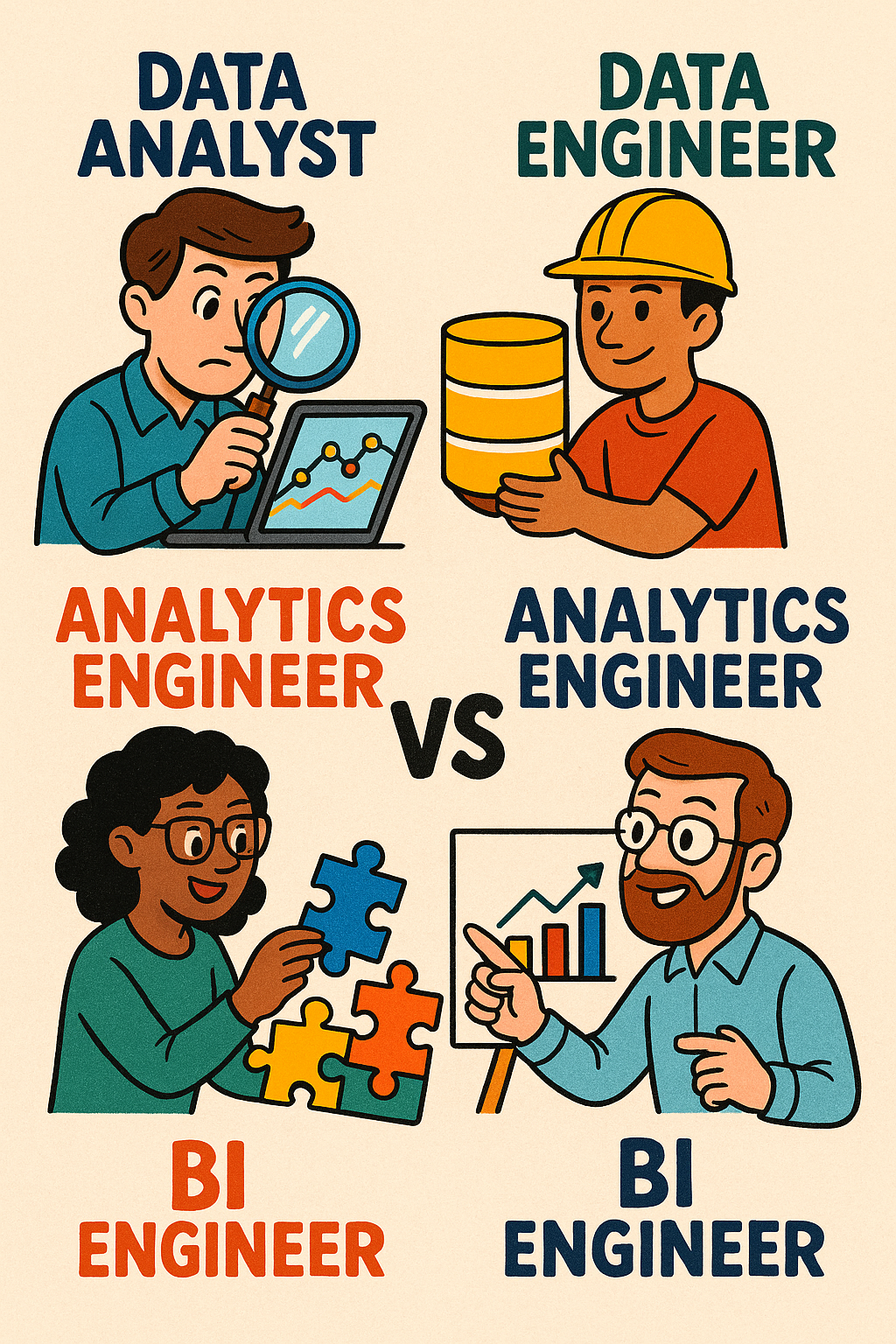 Data Analyst vs Data Engineer vs Analytics Engineer vs BI Engineer ...