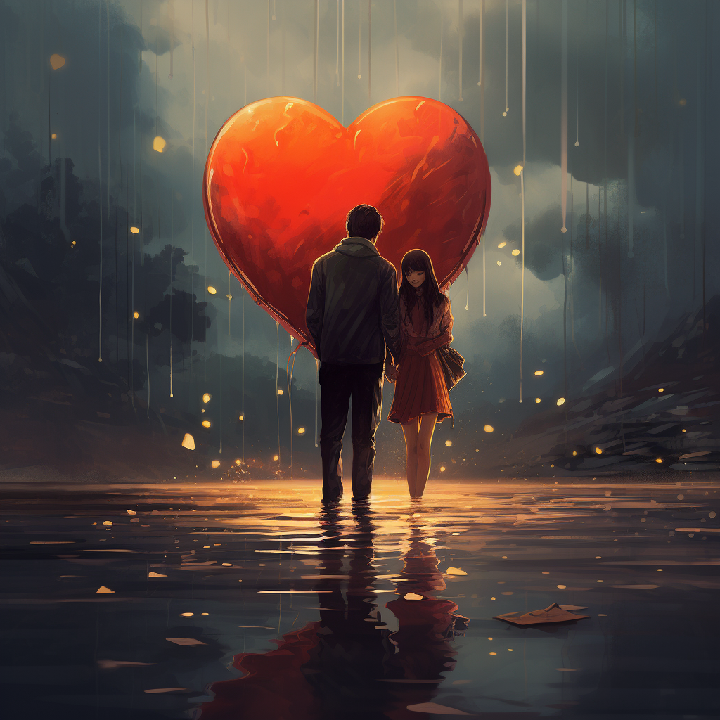 Sad Couple Wallpaper In Rain