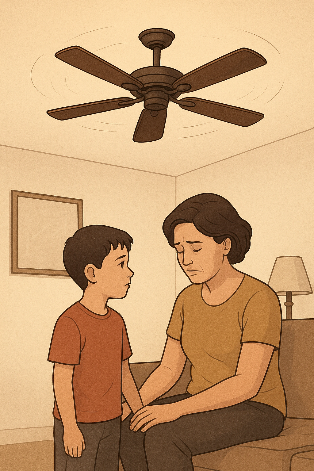 That time our ceiling fan broke, and I finally got it about the family ...