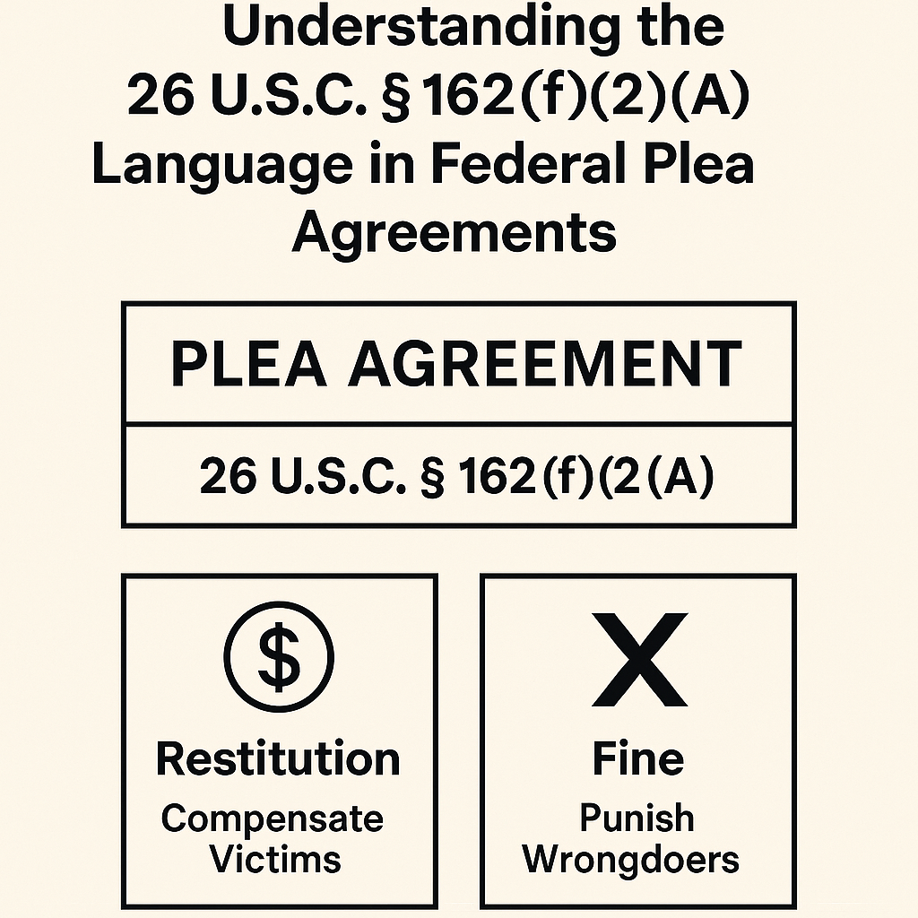 Understanding the 26 U.S.C. § 162(f)(2)(A) Language in Federal Plea ...