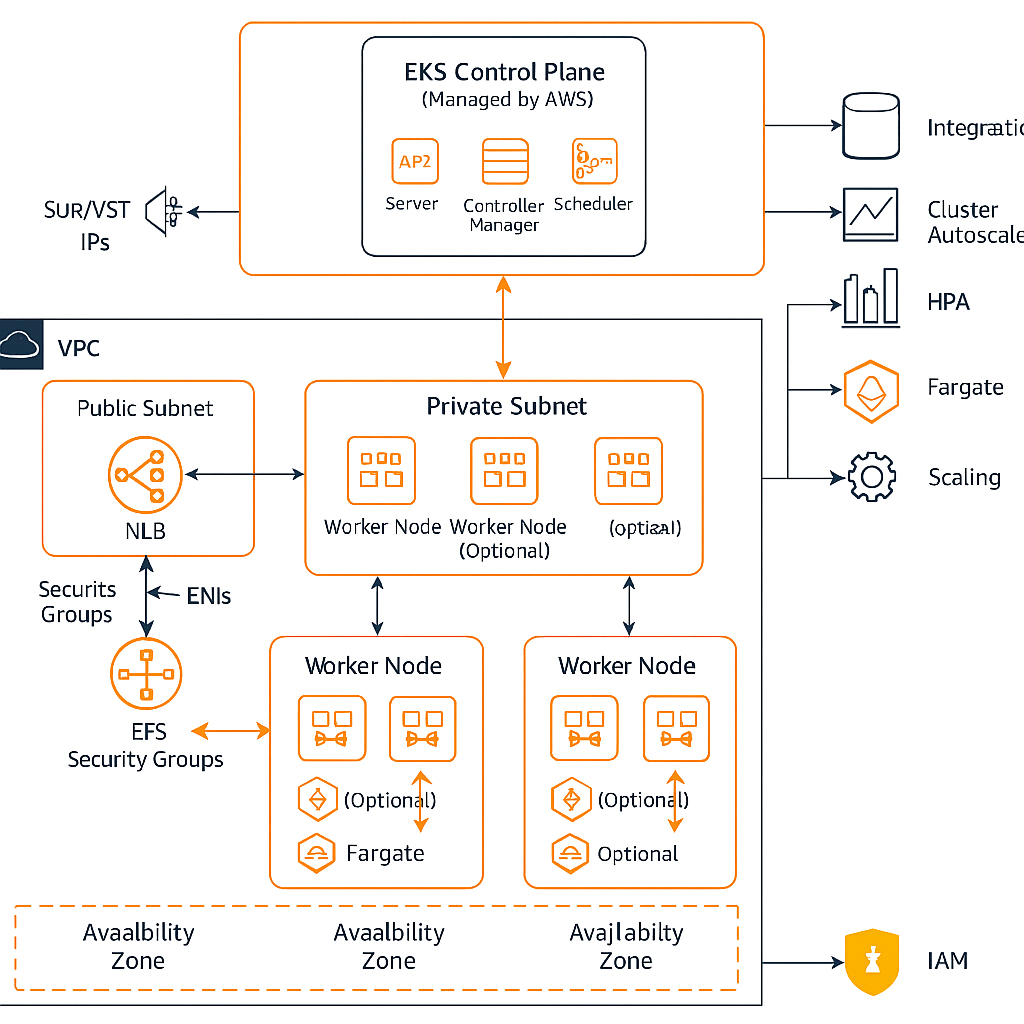 Amazon EKS (Elastic Kubernetes Service) architecture on AWS | by ...