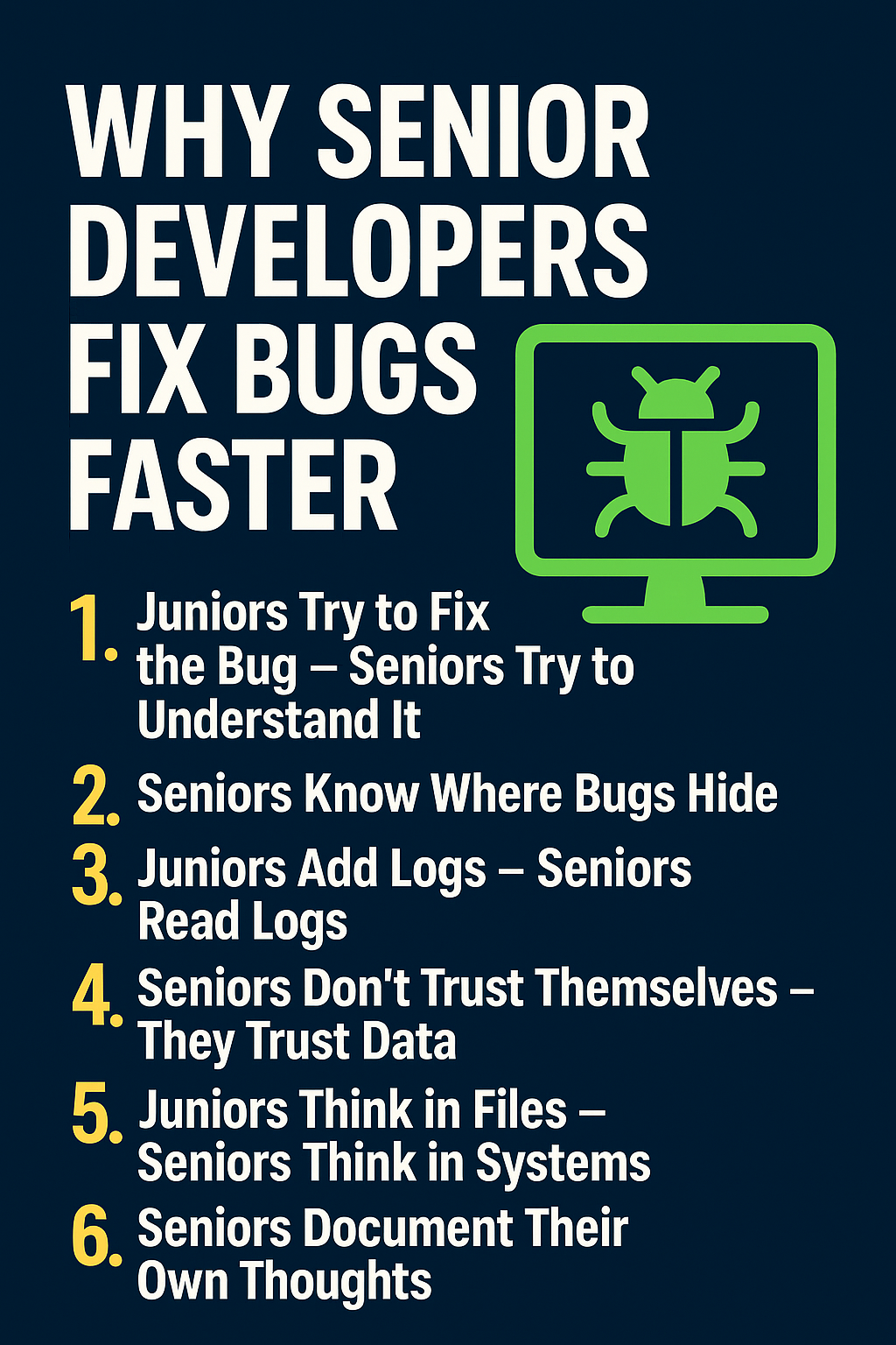 🔥 Why Senior Developers Fix Bugs Faster — Even When They Write the Same ...