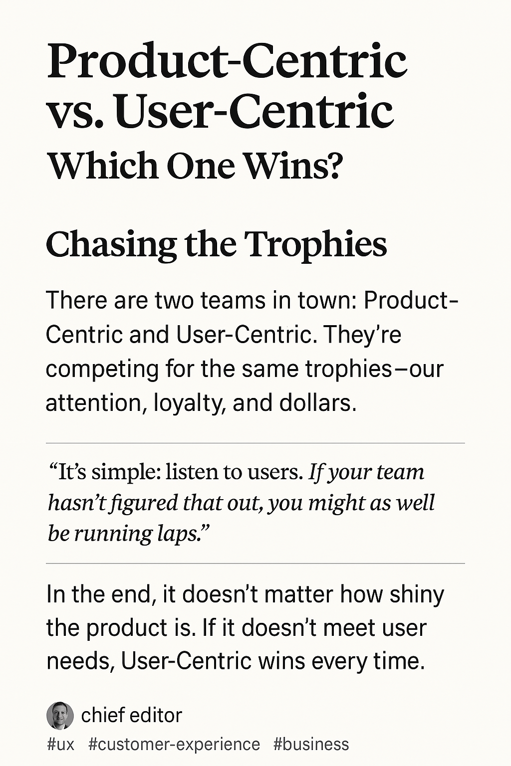 Product-Centric vs. User-Centric: Who Wins? | by Gulshan Rahman | Medium