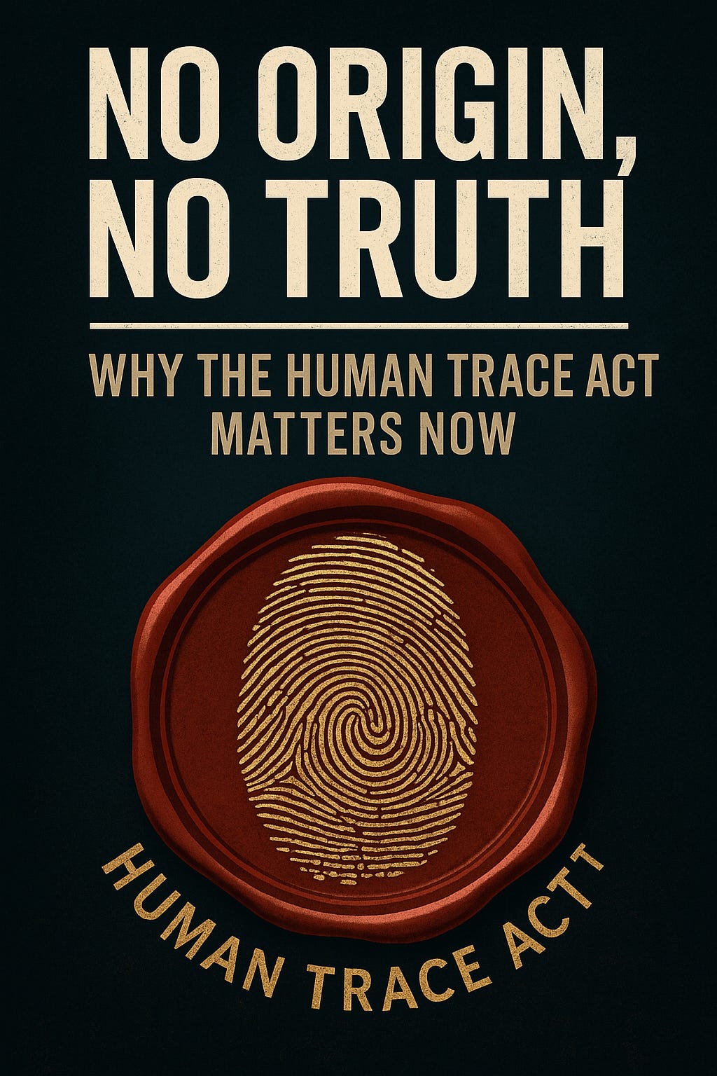 Title: No Origin, No Truth – Why the Human Trace Act™ Matters Now ...