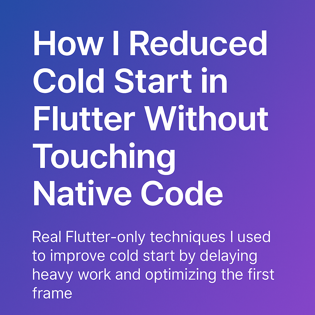 How I Reduced Cold Start Without Touching Native Code | by WriteFlow ...