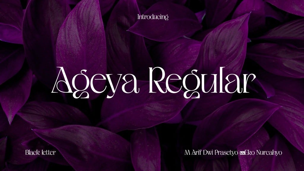 Ageya Regular : Font Free Downloads - Fontfreedownloads - Medium