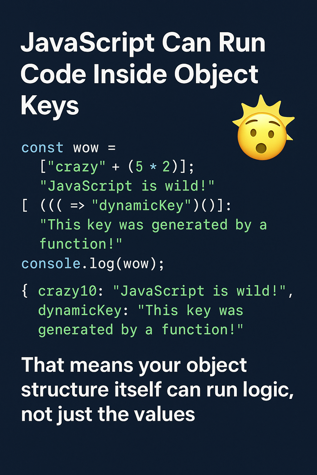 Crazy JavaScript Facts🔥. JavaScript Can Run Code Inside Object… | by ...