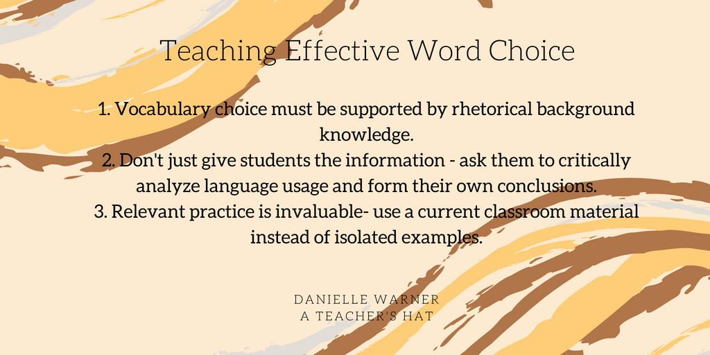 Teaching Effective Word Choice. I remember clearly, though it was many ...