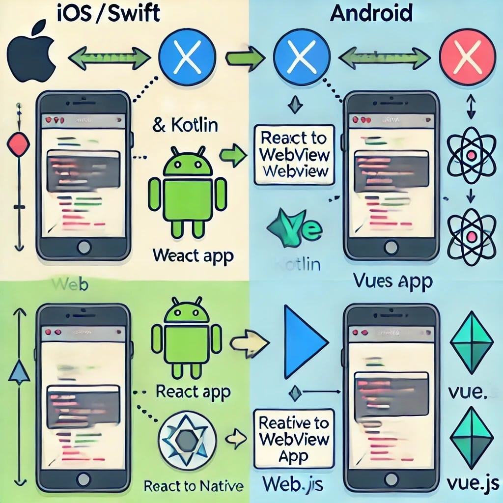 Communication with Native and React.js or Vue.js | by ianwhite | Medium
