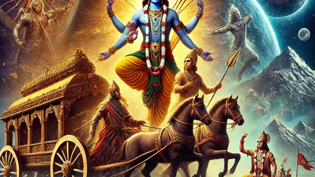 Discover the timeless lessons of the Mahabharata — a story of Dharma, leadership, and cosmic ...