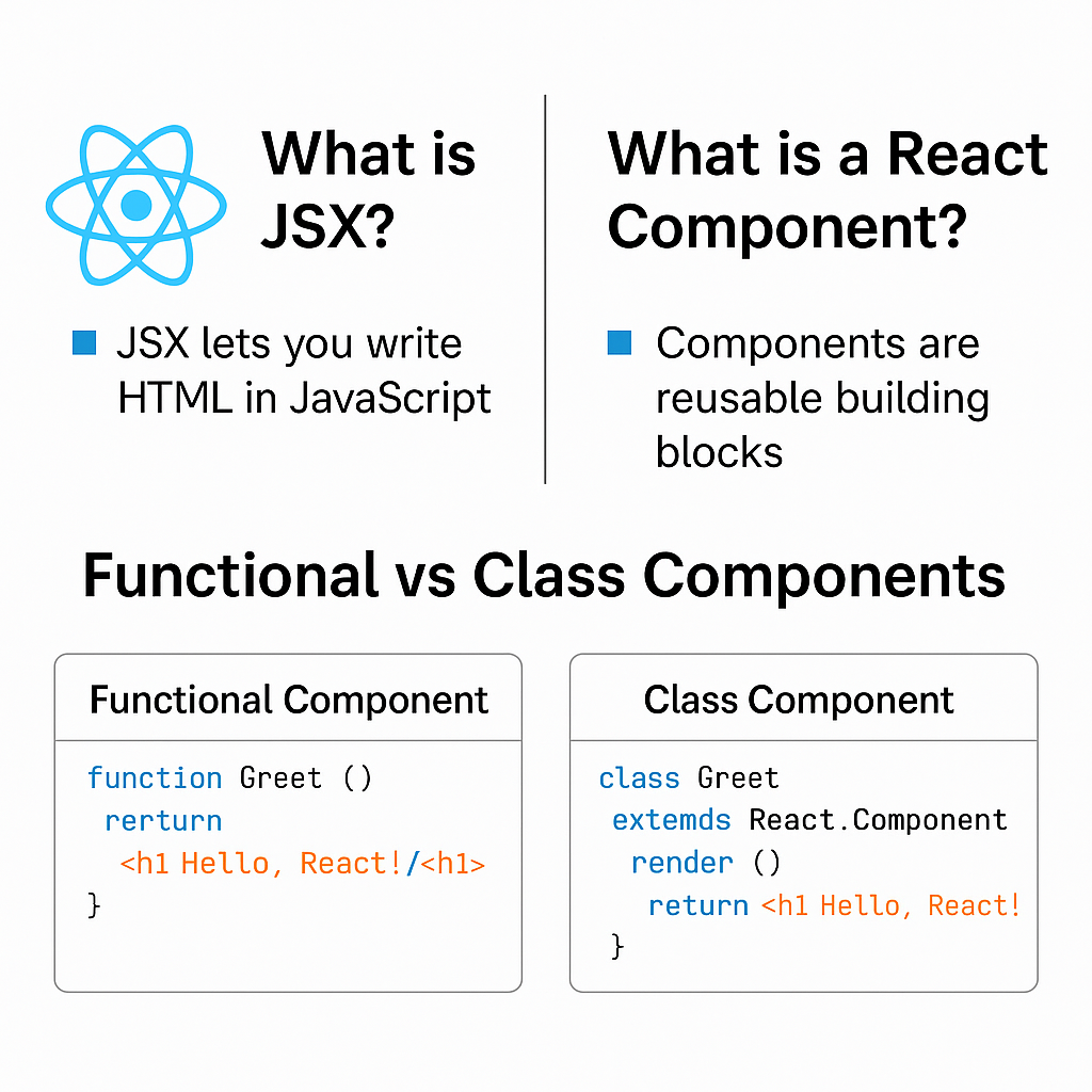 Understanding JSX and React Components (Functional vs Class) | by Rajeev Kumar | Apr, 2025 | Medium