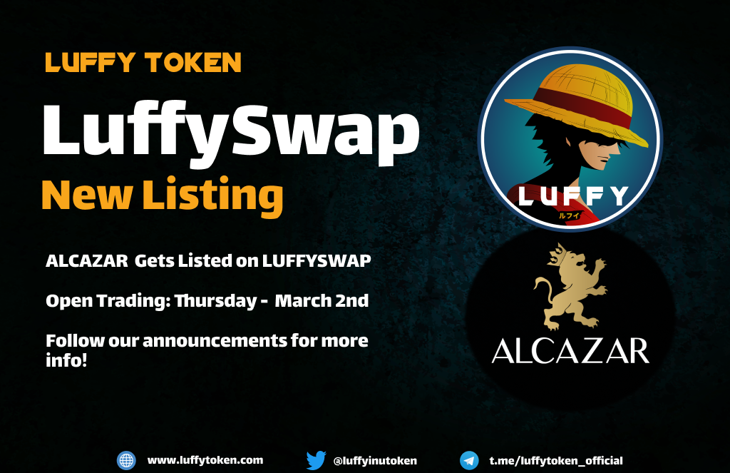 LuffySwap New Listing — $ALCAZAR. We are excited to announce that… | by Luffy Token | Medium