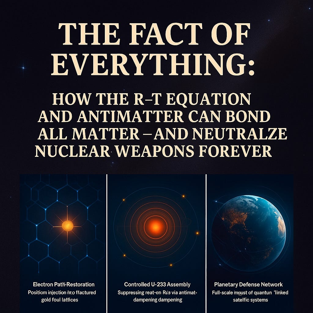 The Fact of Everything: How the R – T Equation and Antimatter Can Bond ...