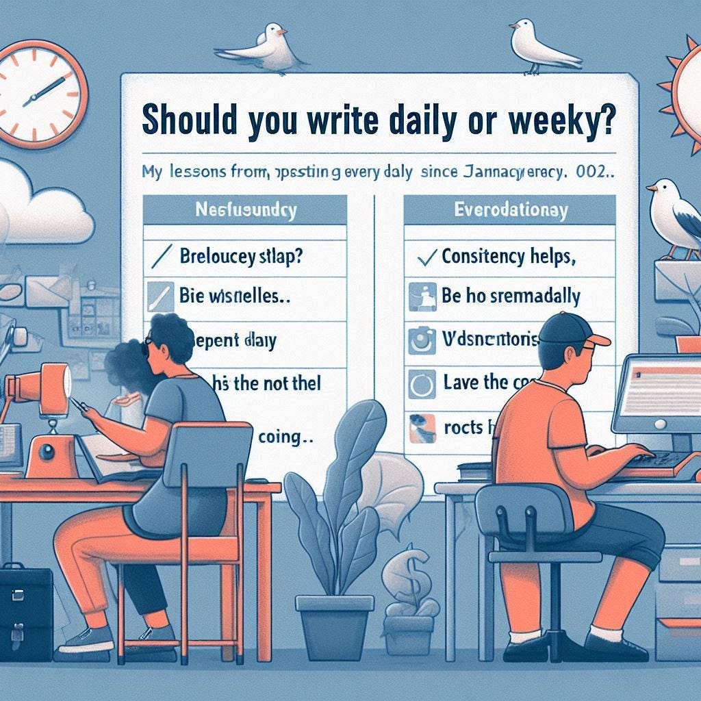Should You Write Daily or Weekly? My Lessons from Posting Every Day ...