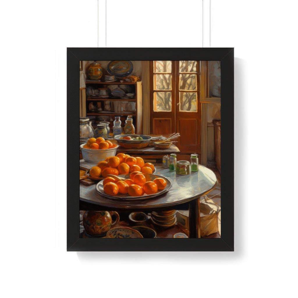 Still Life Design Framed Vertical Poster — Painting Lovers Gifts ...