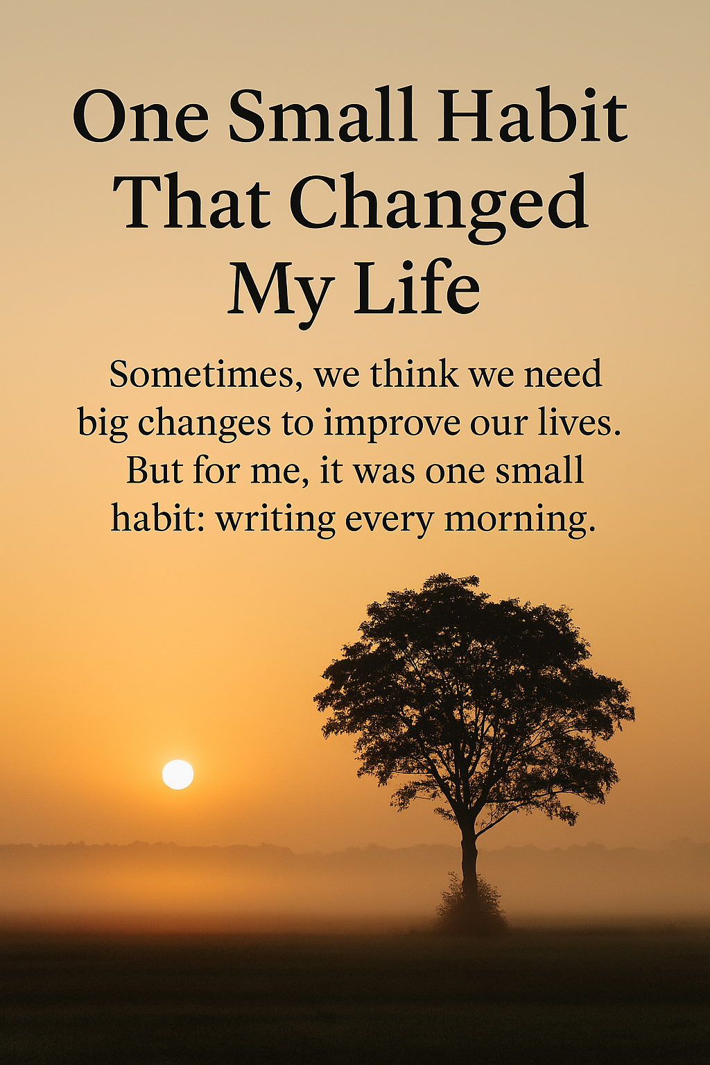 One Small Habit That Changed My Life Sometimes, we think we need big ...