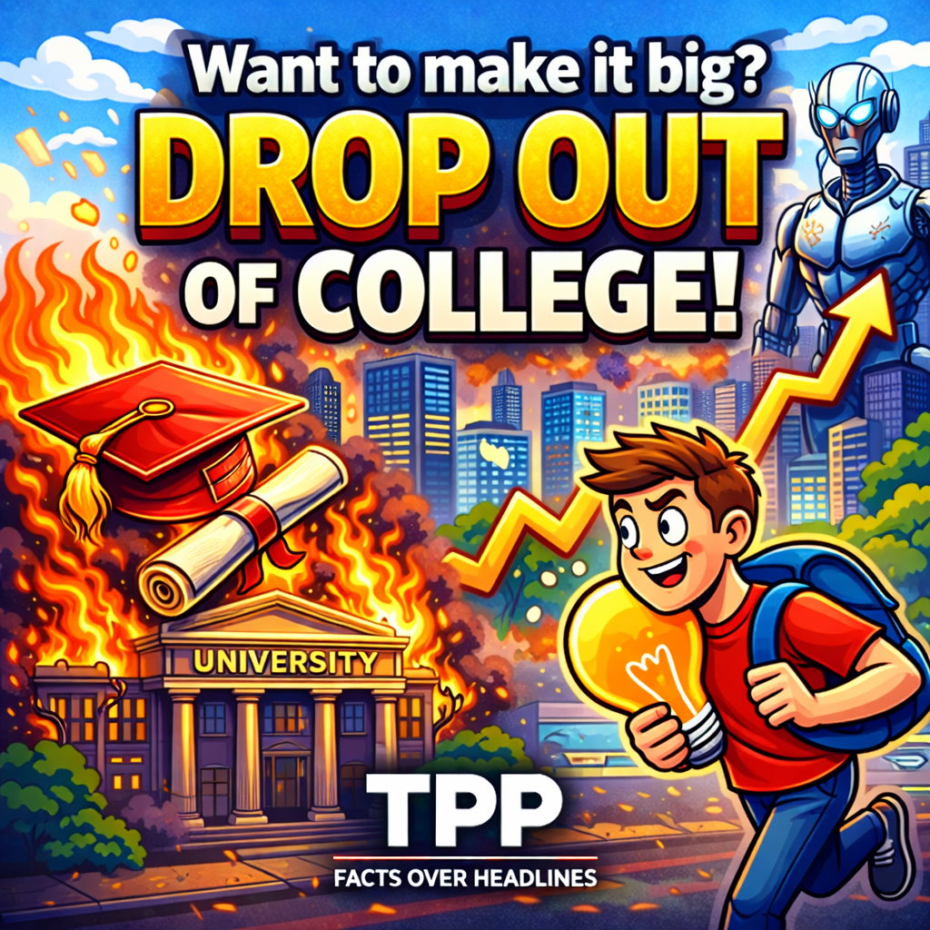 Want to make it big?………..Drop out of college. 🤔 By Lane Clark of TPP ...