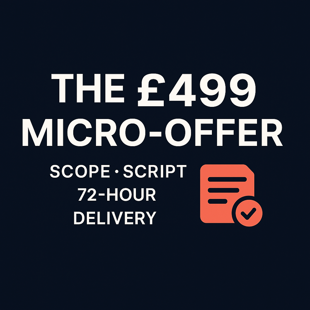 The £499 Micro-Offer: Productize One Slice of Value in 60 Minutes | by ...