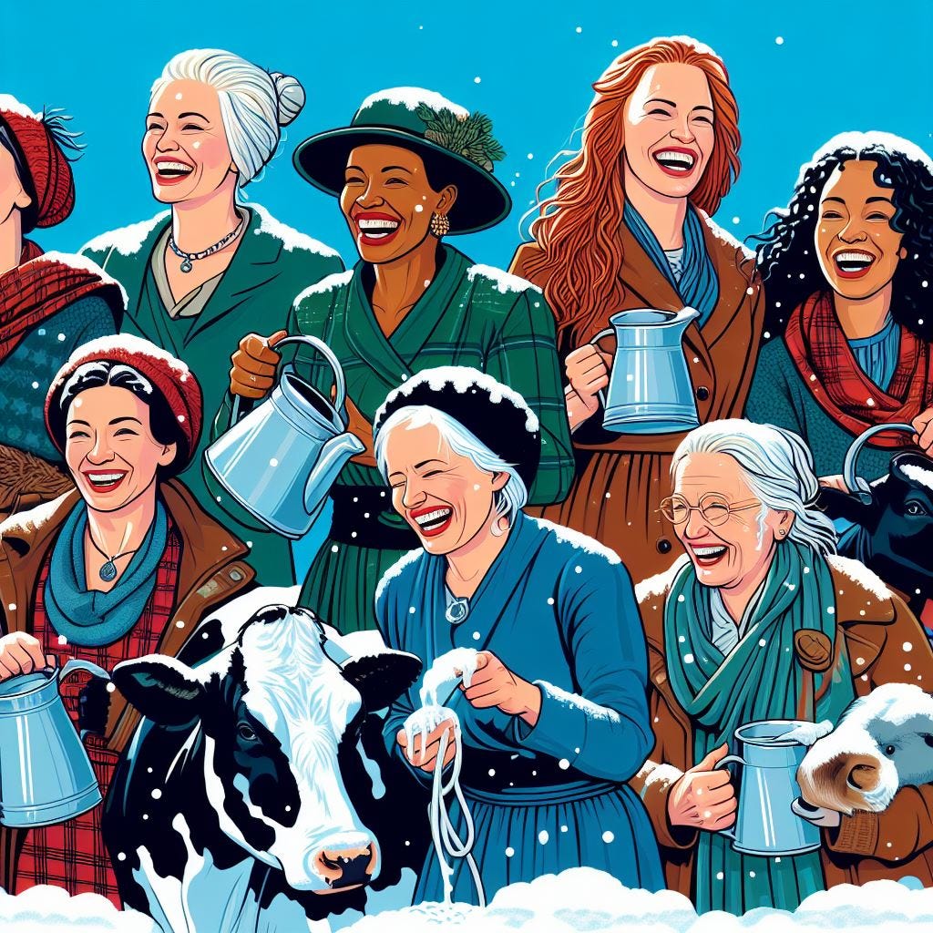 “Eight Maids A-Milking!!!!!!” (Pause, pause. pause.) - The Daily Cuppa ...