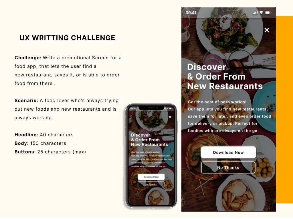 Ux Writing Challenge. Challenge: Write a promotional Screen… | by ...