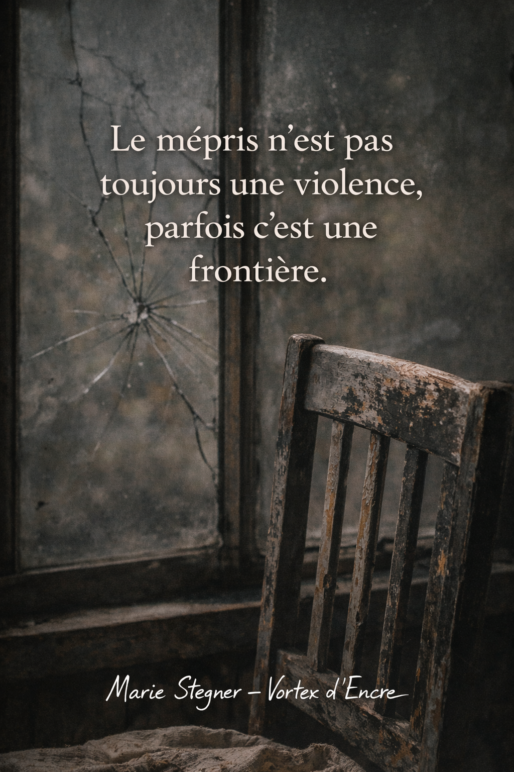 Le mépris n’est pas toujours une violence, parfois c’est une frontière ...