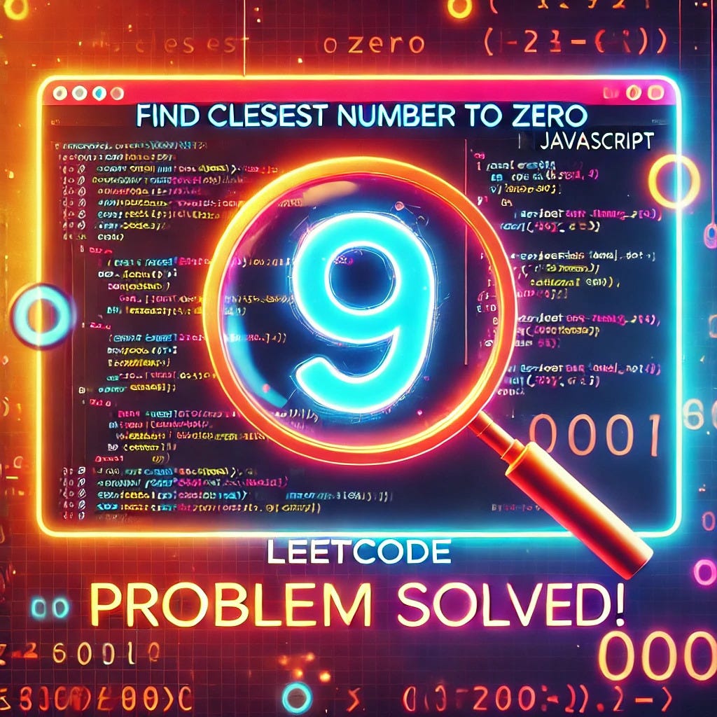 Solving "Find Closest Number to Zero" on LeetCode in JavaScript | by Ninad Wani | Medium
