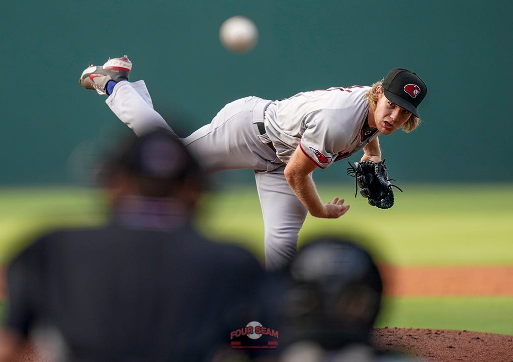 Zak Kent of the Hickory Crawdads - MiLB Snap Shots