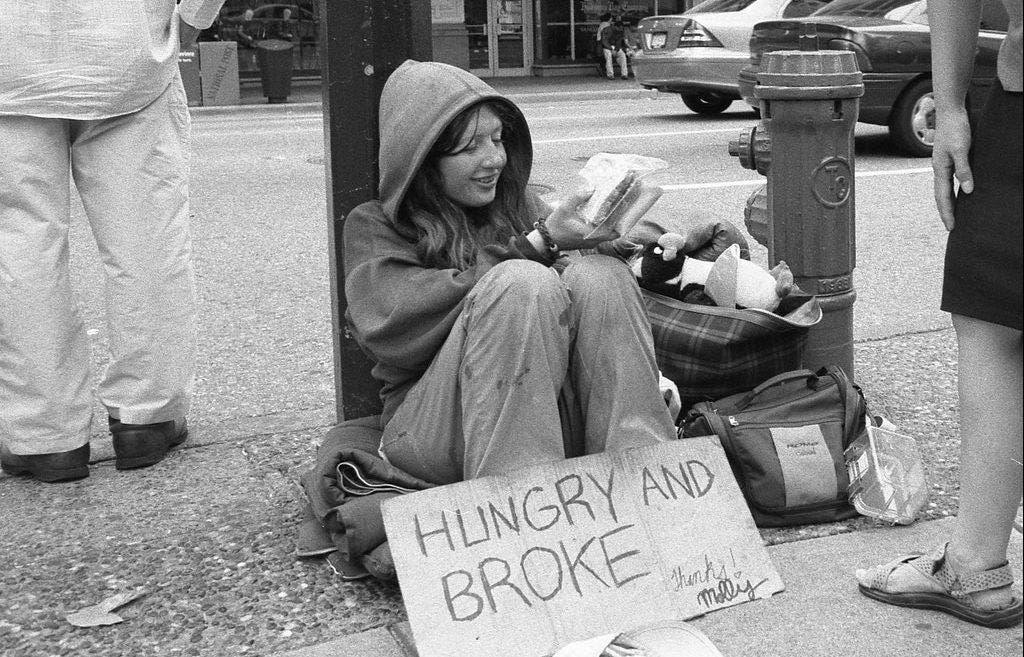 Starving Homeless People