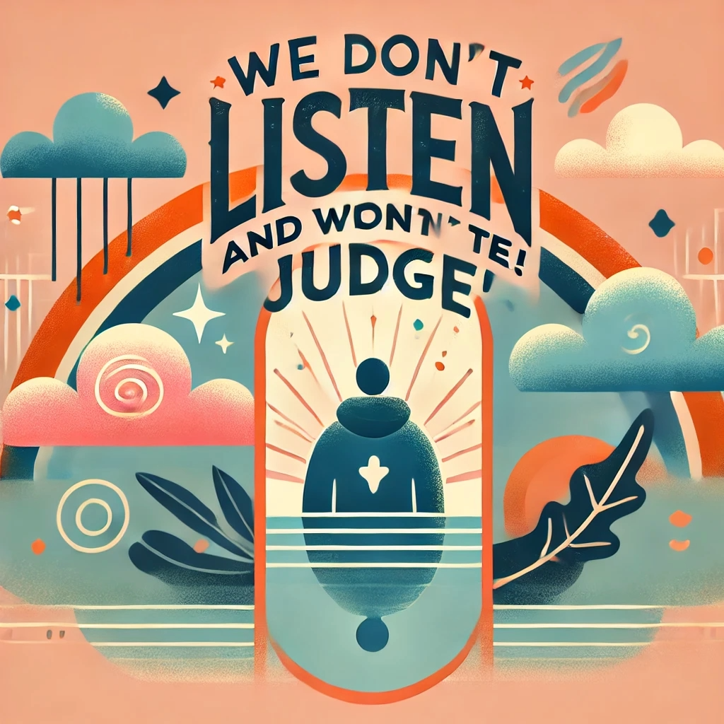 WE LISTEN, AND WE DON’T JUDGE!. WE LISTEN AND WE DON’T JUDGE! (And No ...