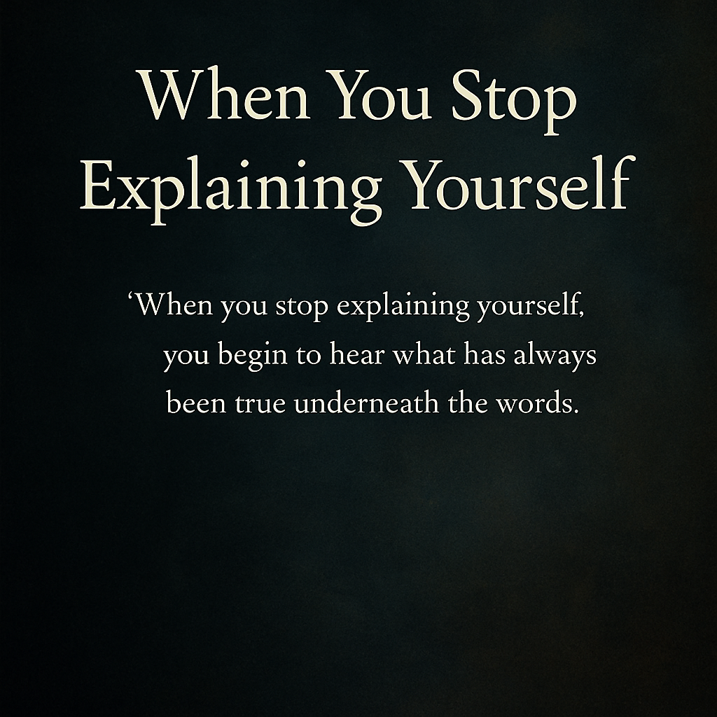 When You Stop Explaining Yourself | by Tami | The beauty of breaking ...