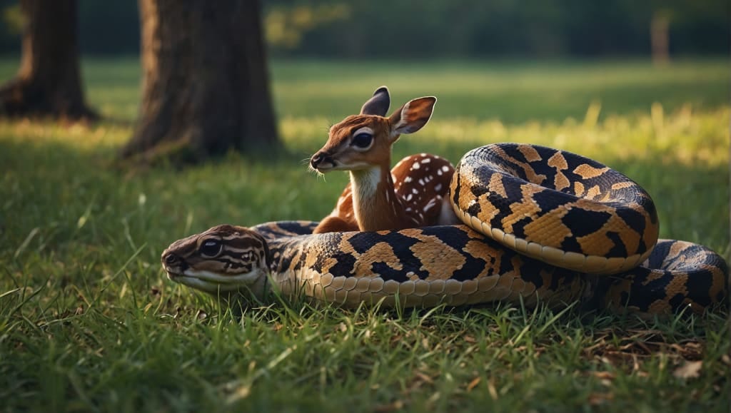 the python and the deer. Even leopards and tigers in the jungle… | by ...