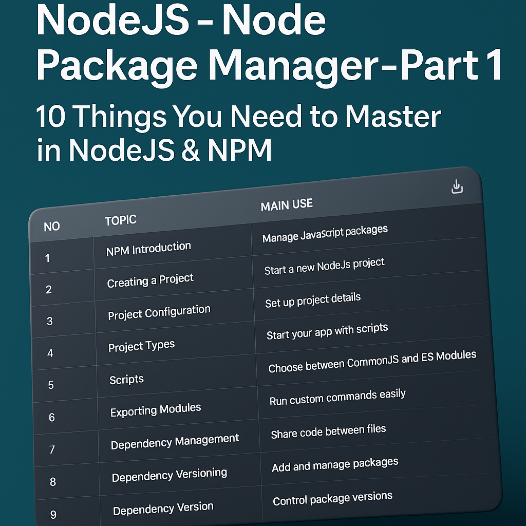 NodeJS — Node Package Manager — Part 1: 10 Things You Need to Master in NodeJS & NPM | by Riki ...