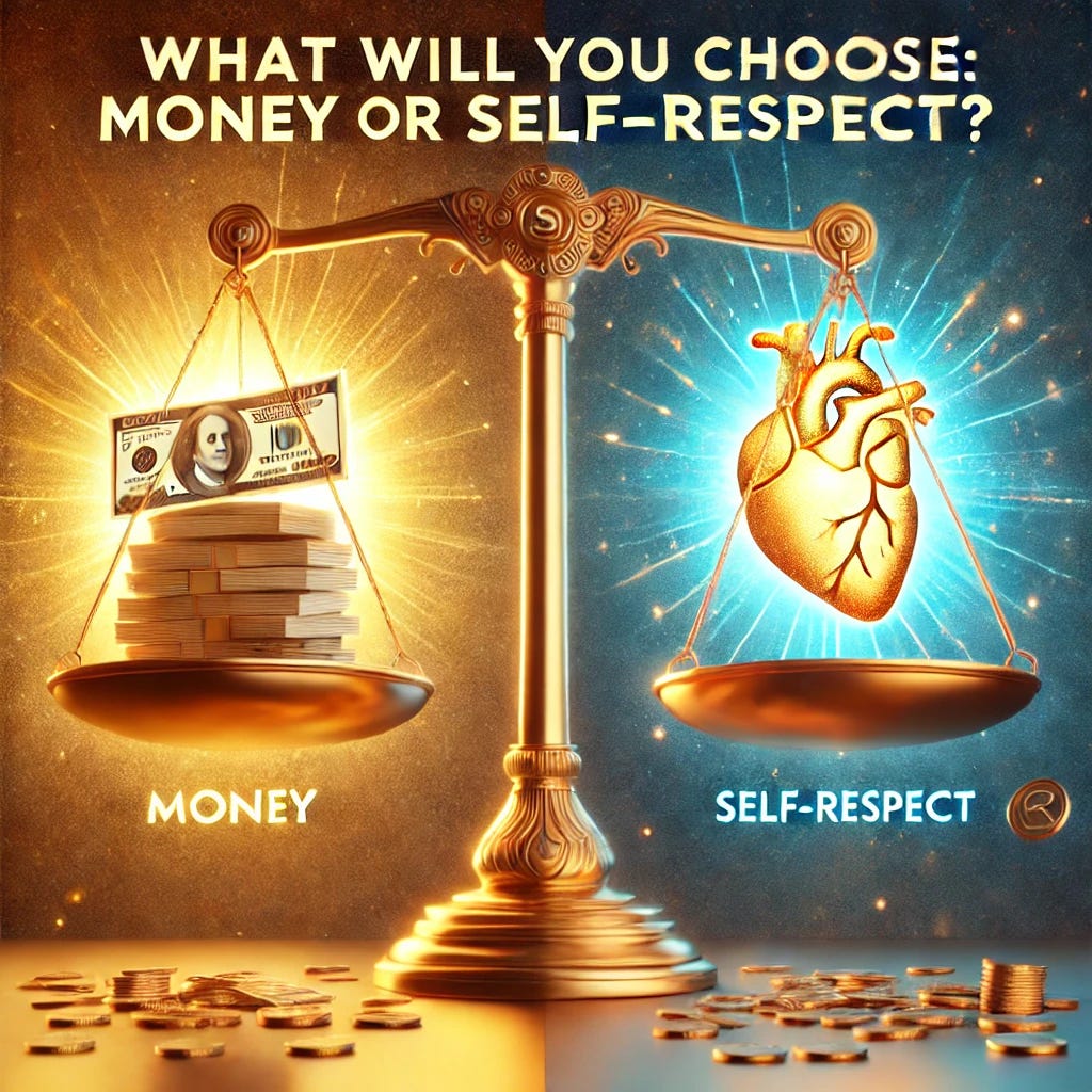 Money vs Self-Respect. AI generated | by Nitish Sahni | Medium