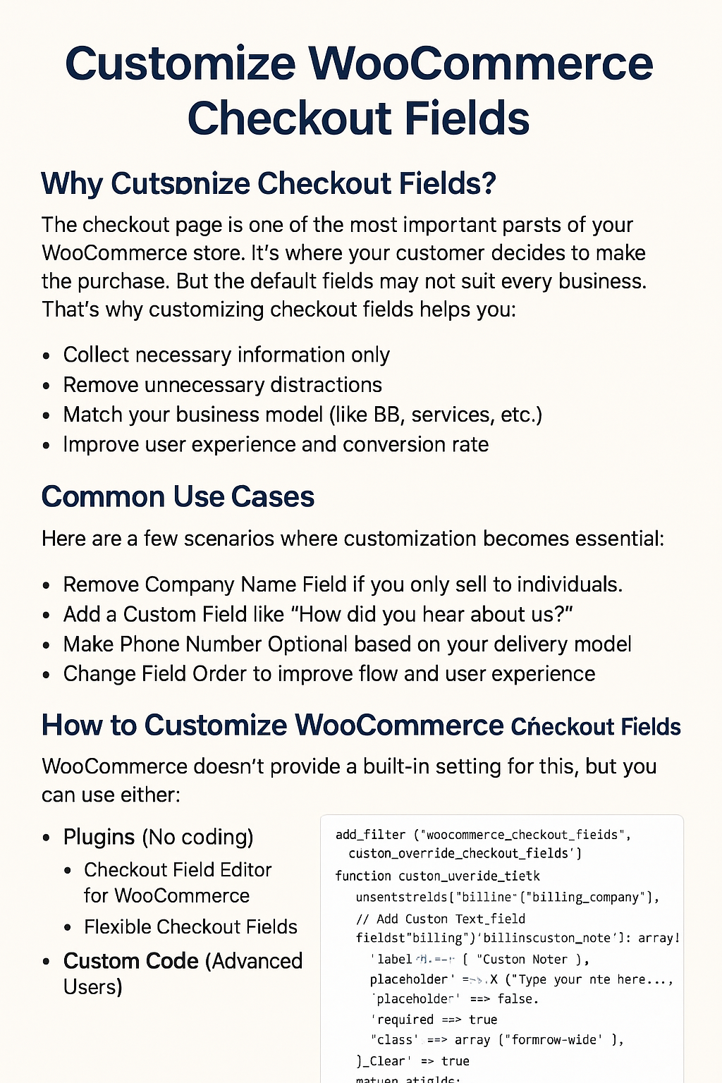 Customize WooCommerce Checkout Fields | by Nel Biswas Somir | Aug, 2025 | Medium
