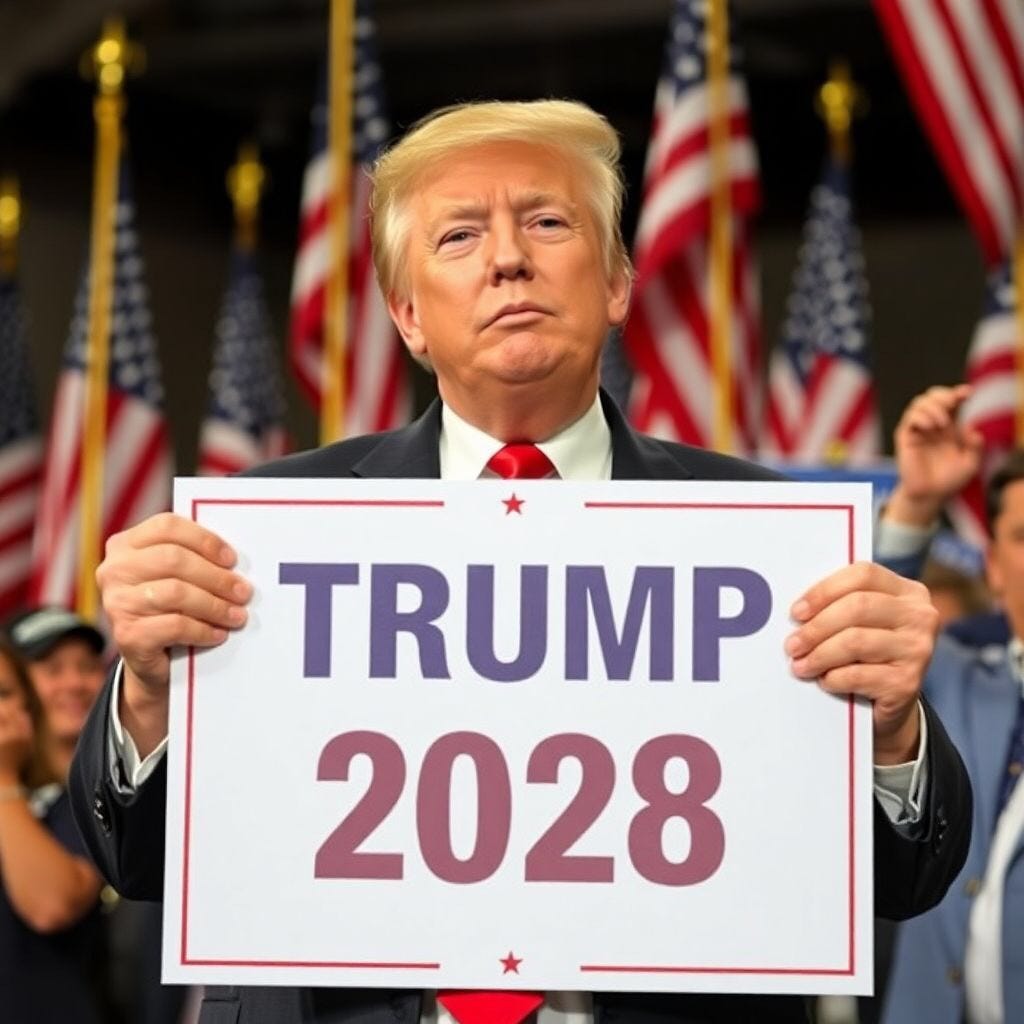 “Donald Trump Displaying “Trump 2028” | by gab1930s | Aug, 2025 | Medium