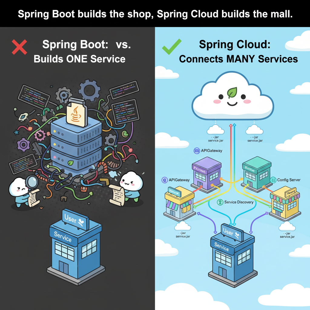 Spring Boot vs. Spring Cloud. Spring Boot helps you build individual… | by Sashanka Rathnayaka 👣 ...